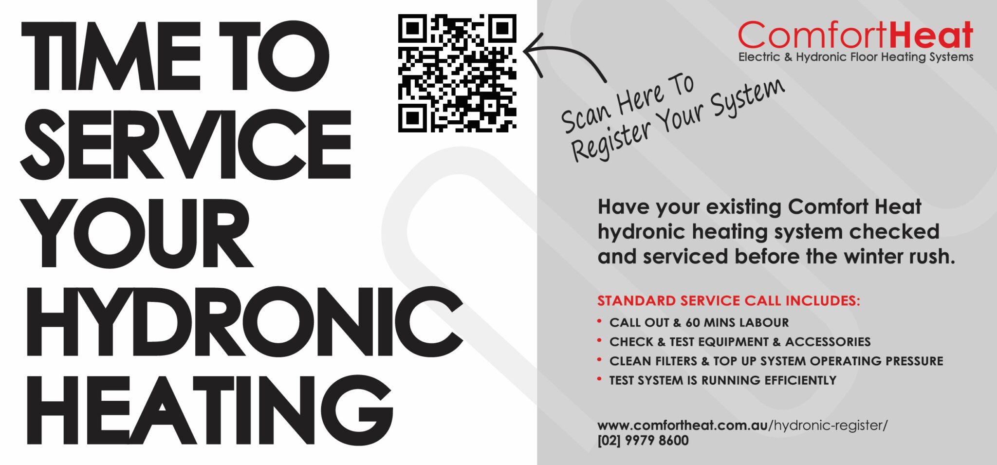 Service Your Hydronic Heating Now! - Comfort Heat